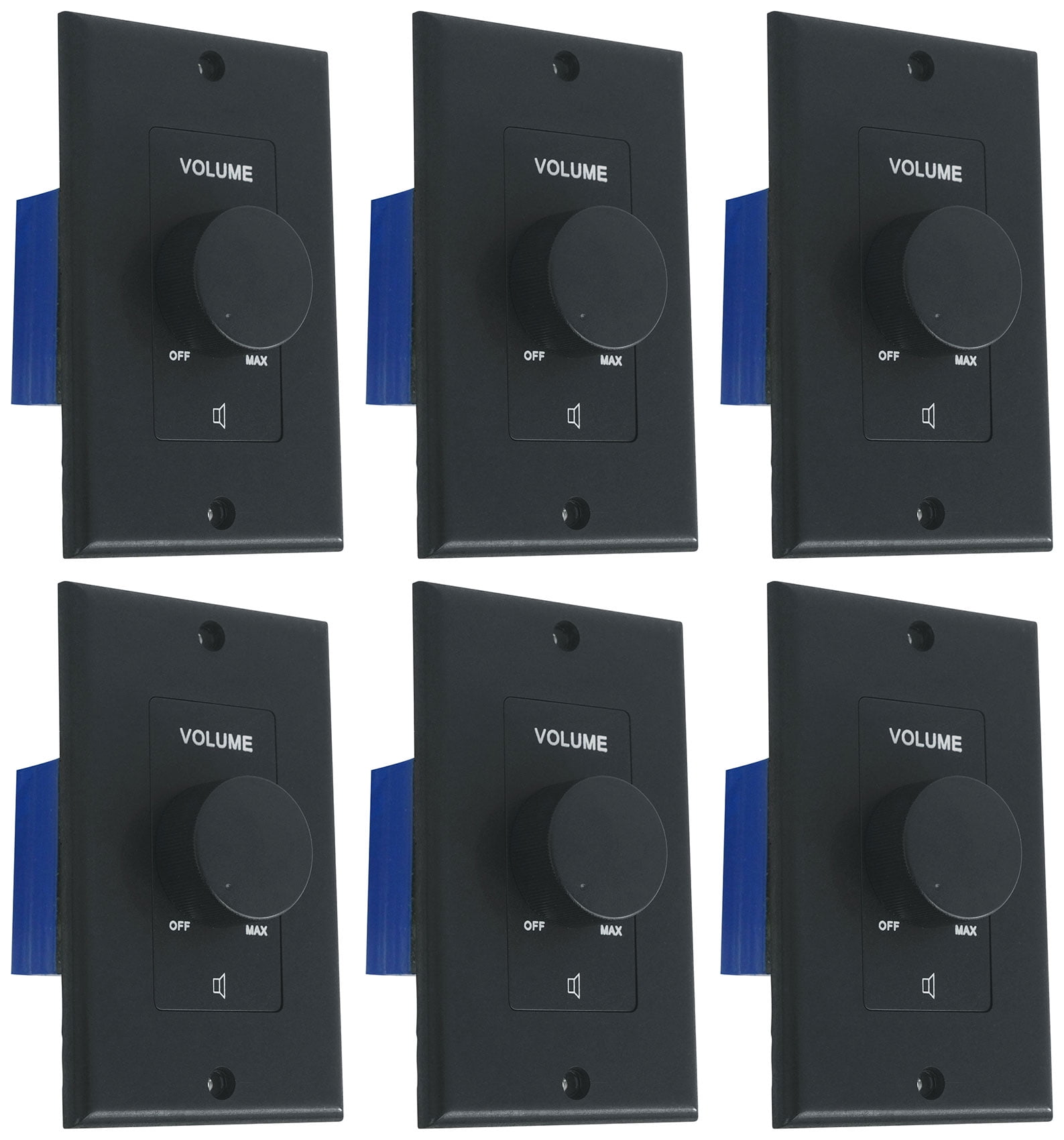 6 Rockville VOL70200 Black 200w 70v Wall Volume Controls Zone ...