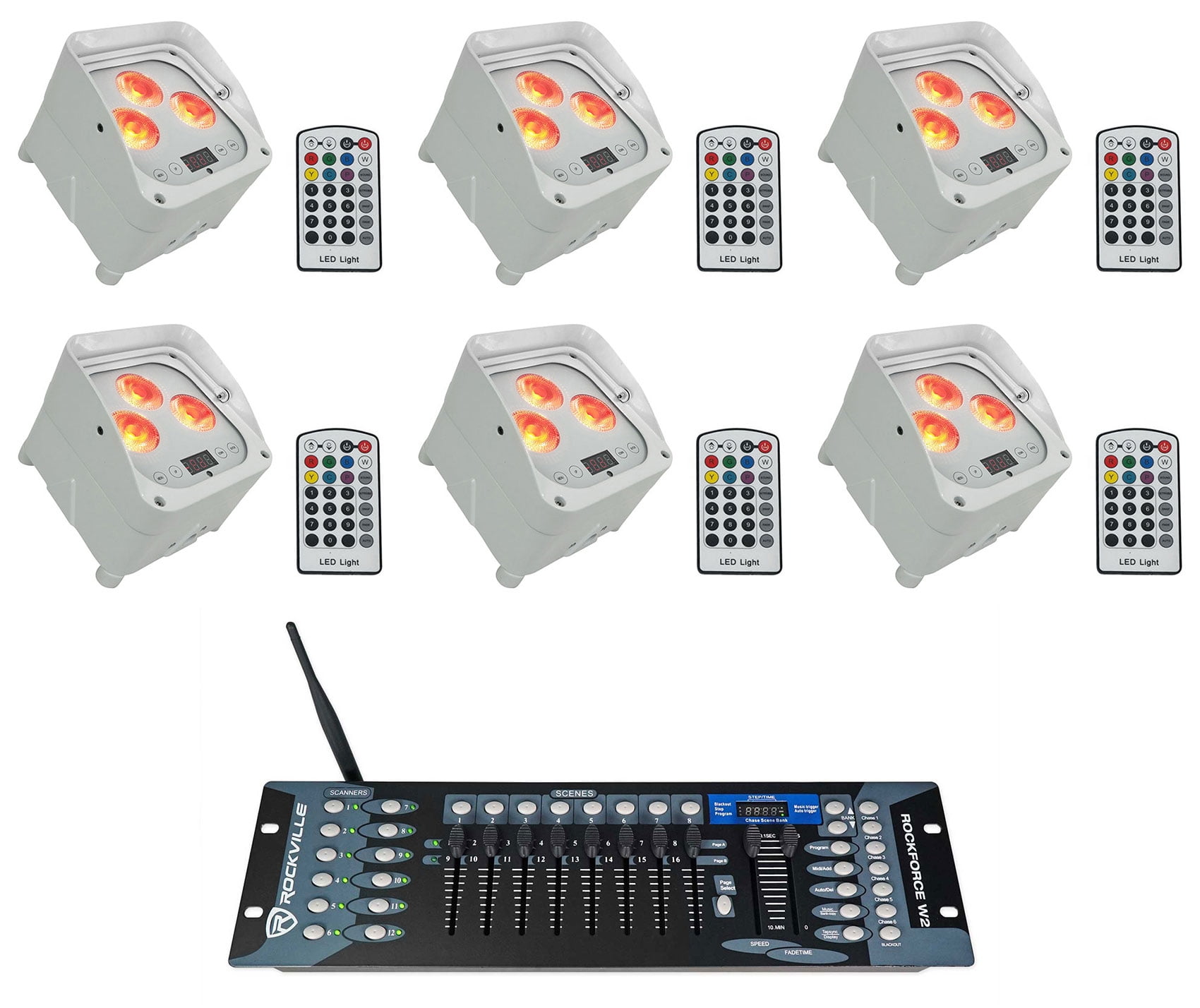 (6) Rockville WET PAR 50 White Waterproof RF Battery Lights+Wireless DMX Control - Walmart.com