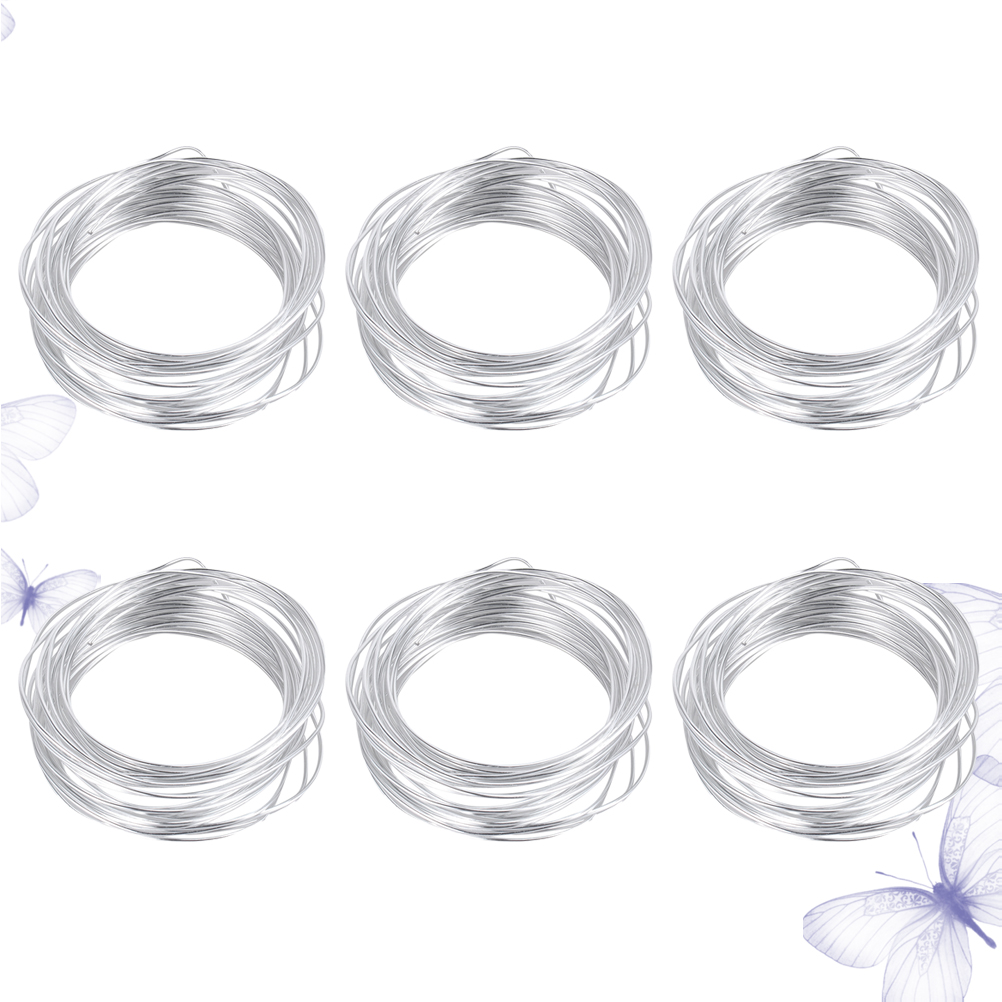 6 Roll Bead Stringing Wire for Jewelry Making Picture Hanging Silver ...