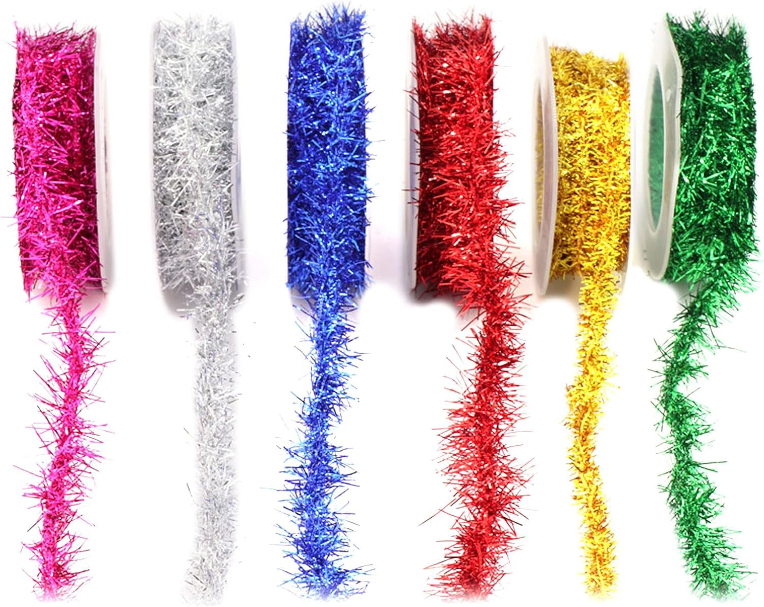 6 Roll Christmas Tinsel Wire Garland Strip Christmas Tree Decorative ...