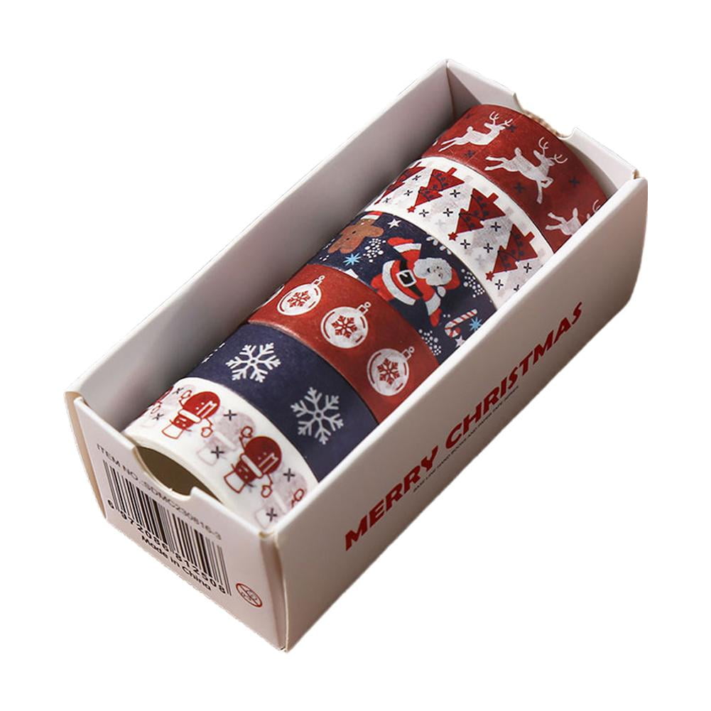 6-Roll Christmas Washi Tape Set with Festive Patterns - for Crafting ...