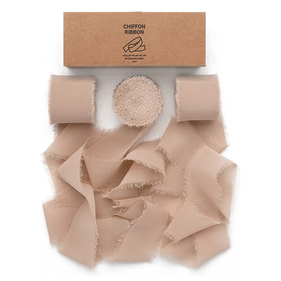 6 Roll Polyester Chiffon Ribbon Raw Edge Ribbon for DIY Jewelry Making ...