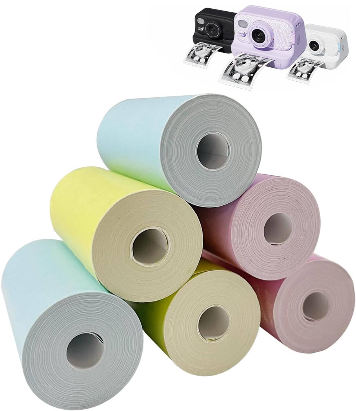 6 Roll Printer Paper for Kids Instant Print Camera, HD Printing Thermal ...