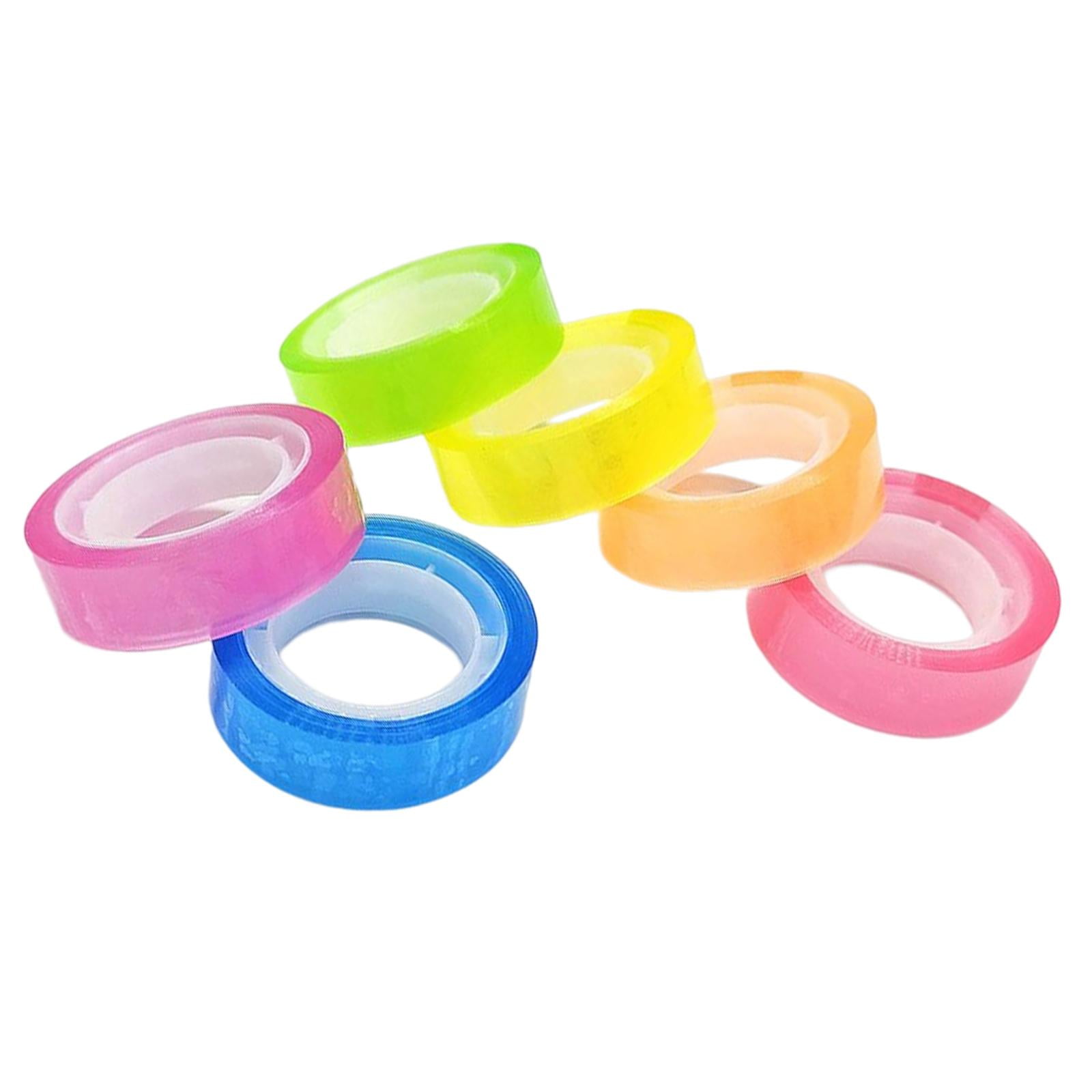 6 Roll Sticky Ball Tape Pearlescent Color Stationery Tape Paste ...