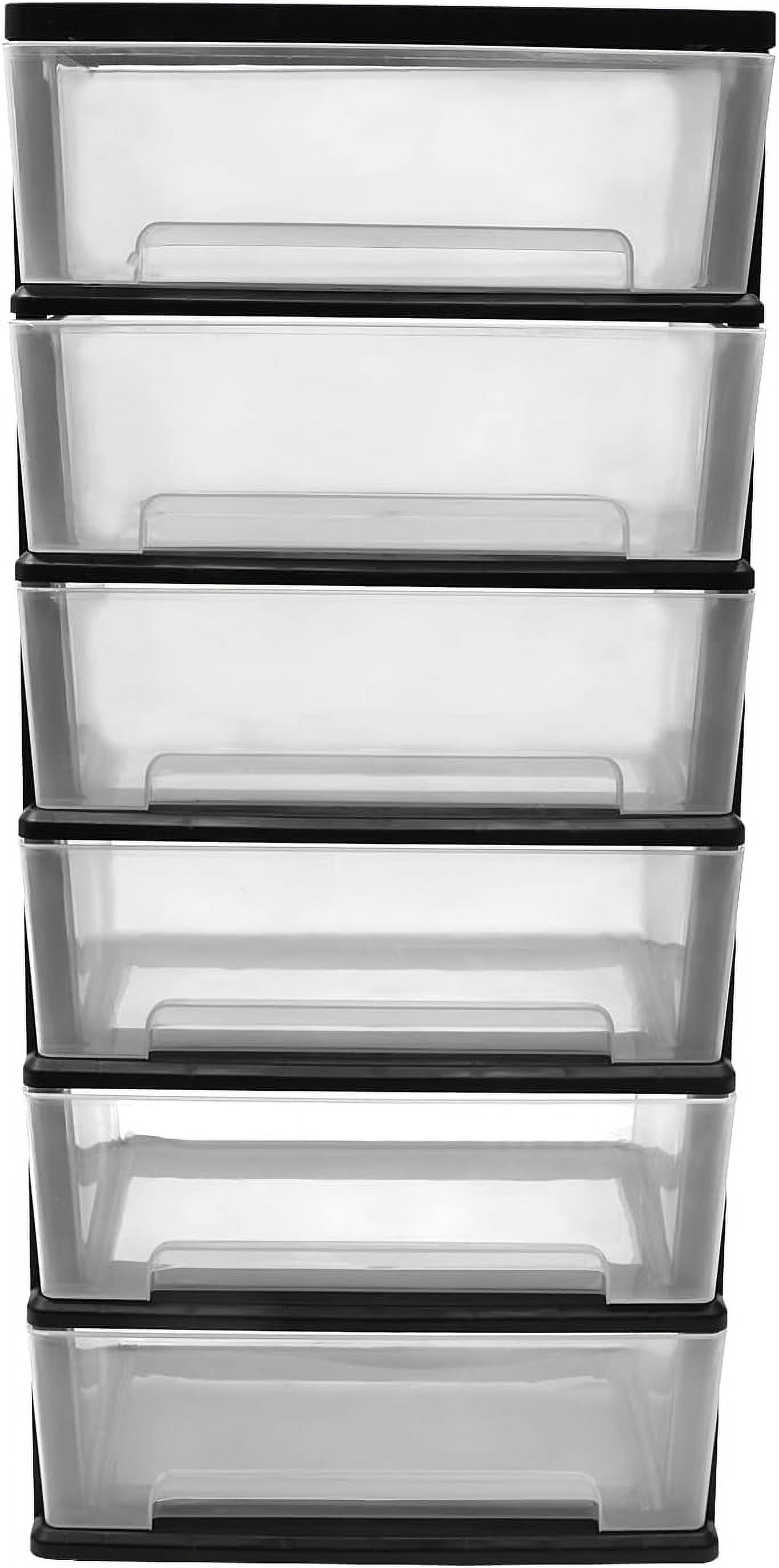 6 Rolling Storage Carts, Drawer Storage Cart w/Wheels, Plastic Drawer ...