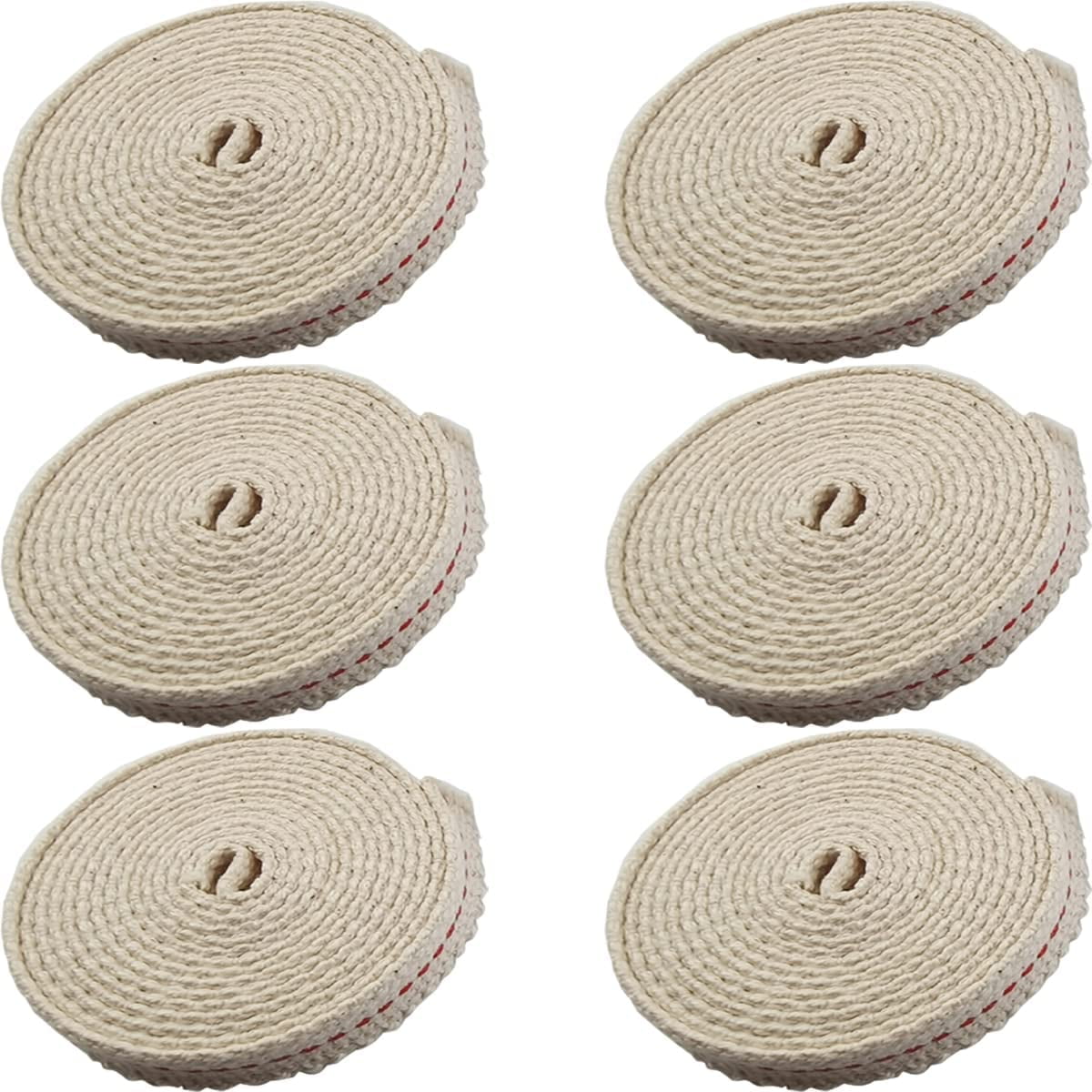 6 Rolls 1/2 Inch Oil Lamp Wicks Flat Oil Lanterns Wicks with Stitch for ...