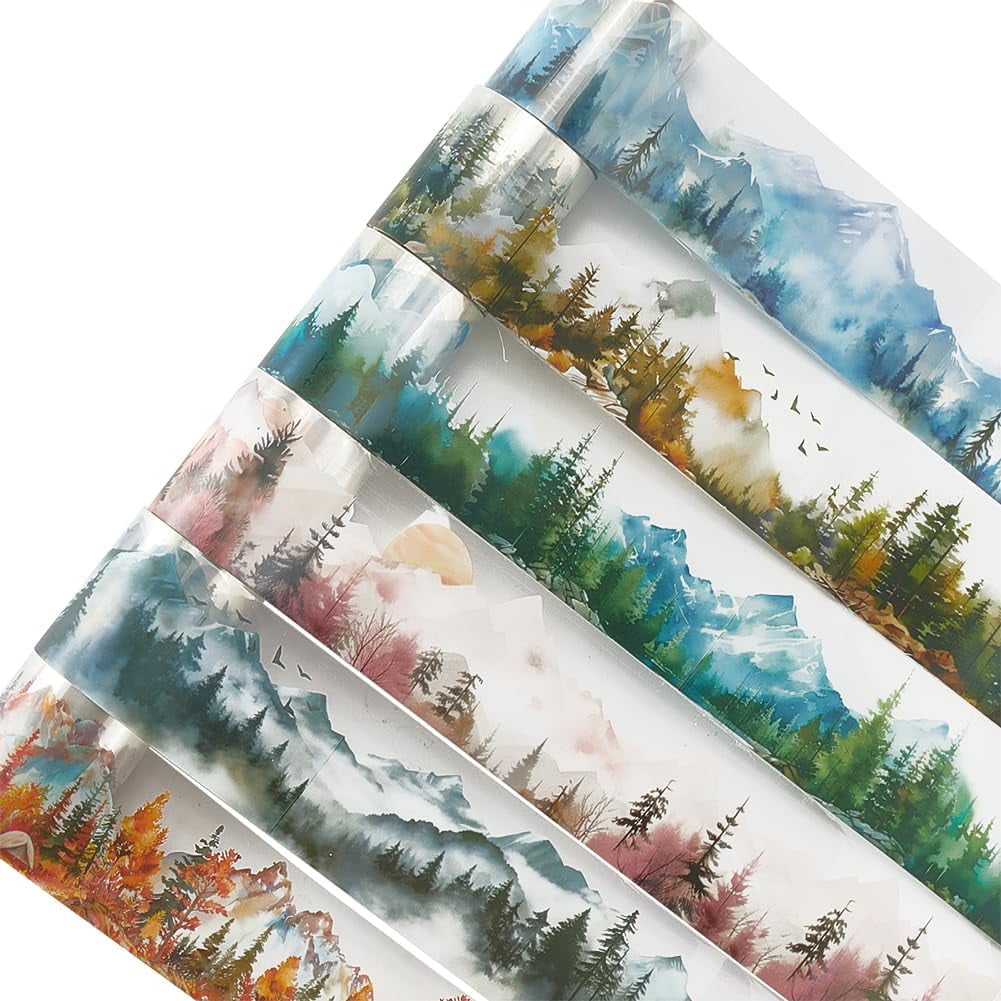 6 Rolls 13 Yards Mountain PET Tape Forest Nature Landscape Scrapbooking ...