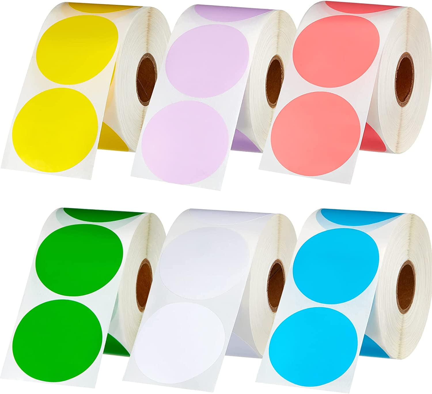 6 Rolls 2 Inch Circle Direct Thermal Sticker Labels, Round Printer ...