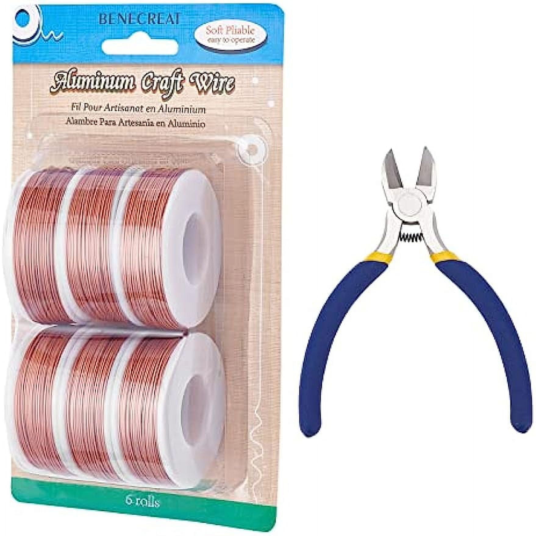 6 Rolls 20 Gauge Aluminum Craft Wire with Side Cutting Plier 708 Feet ...