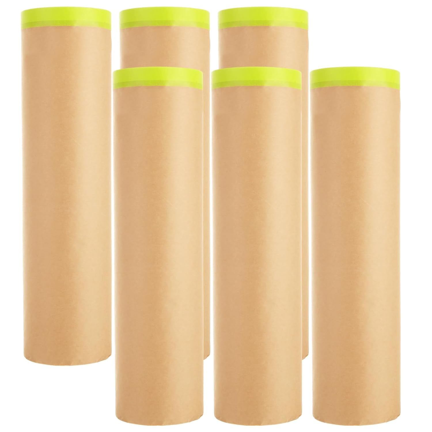 6 Rolls 22 inch x 50 ft Pre-Taped Masking Paper, Tape and Drape ...