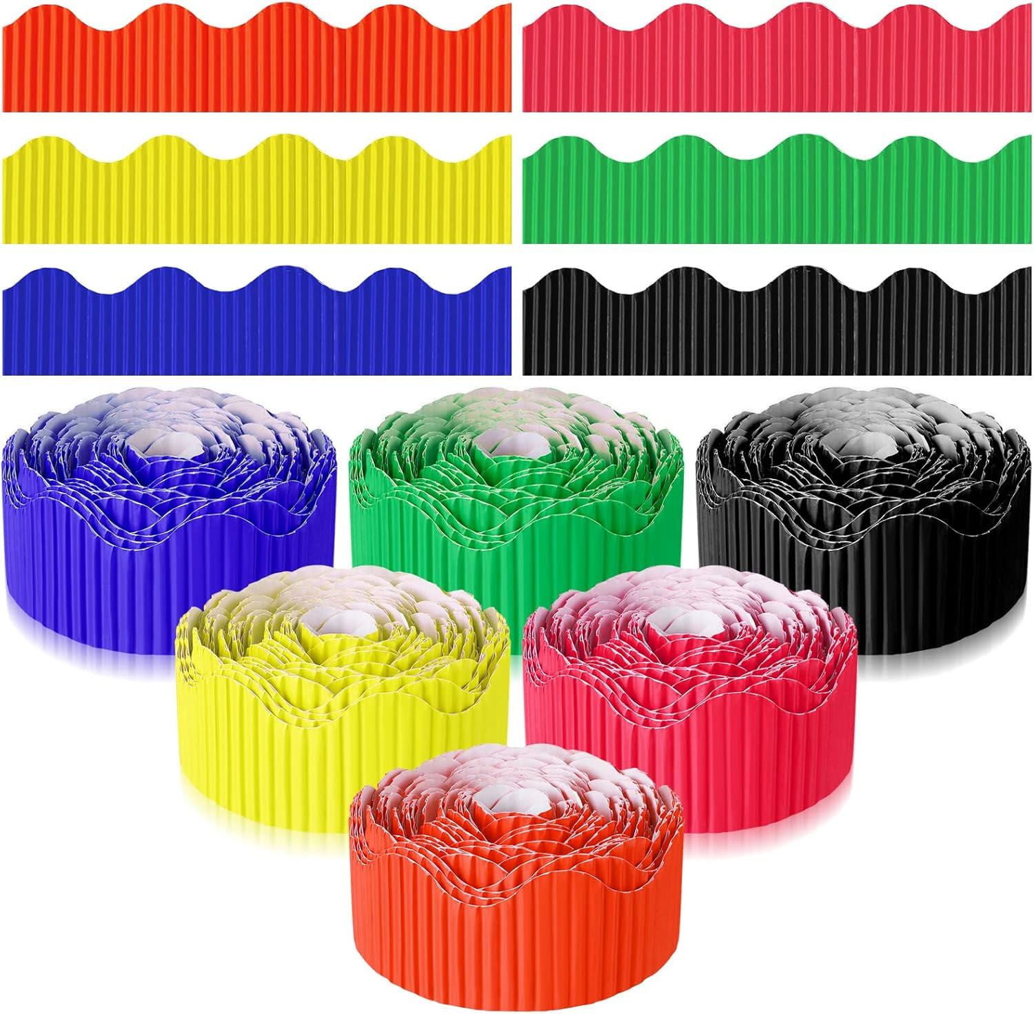6 Rolls 295ft Scalloped Bulletin Board Borders Die Cut Classroom ...
