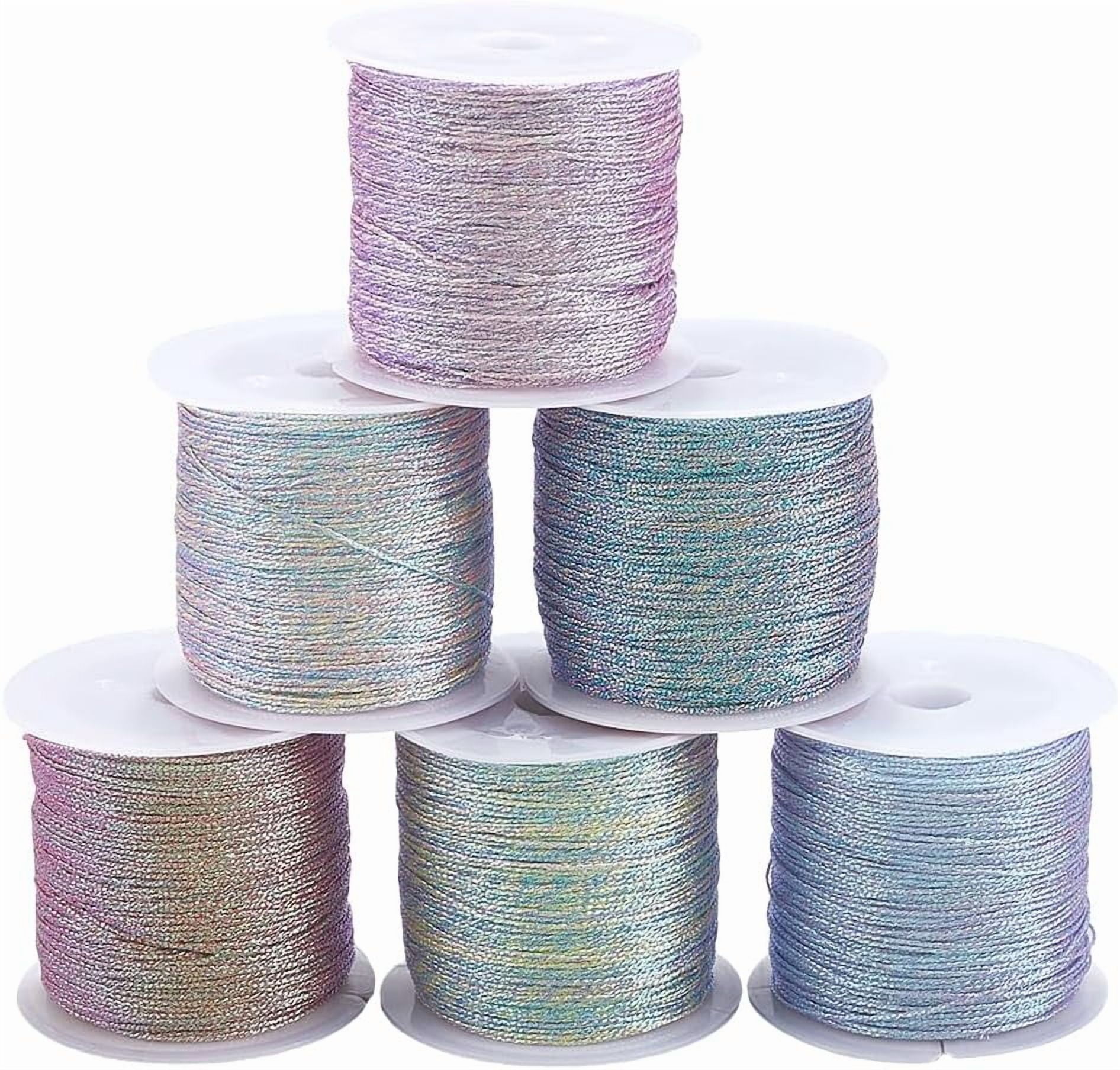6 Rolls 328 Yards 0.4MM Metallic Cord Tinsel Rope Multicolor Christmas ...