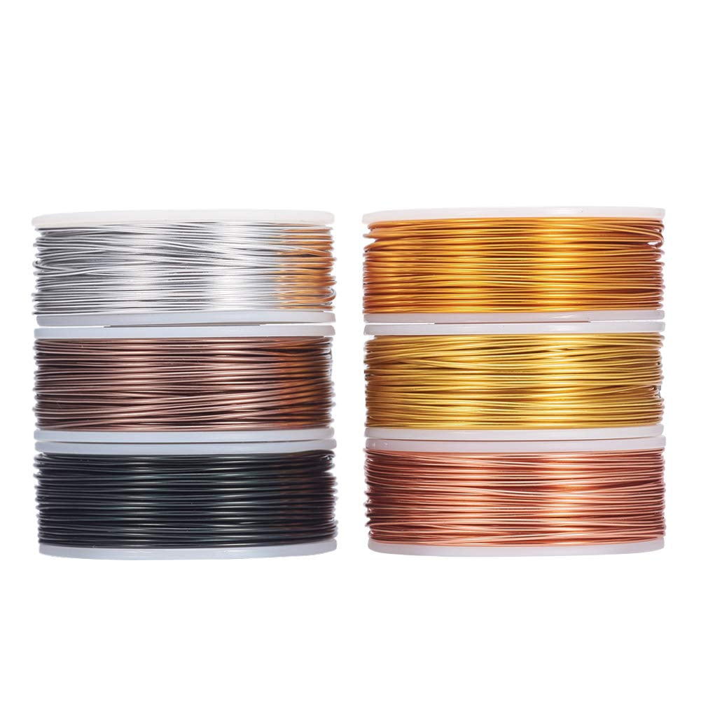 6 Rolls 450 Feet Jewelry Aluminum Wire 18 Gauge Bendable Metal Craft ...