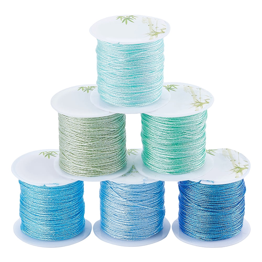 6 Rolls 6 Colors 12 Ply 0.8mm Waxed Polyester Cord Beading String ...