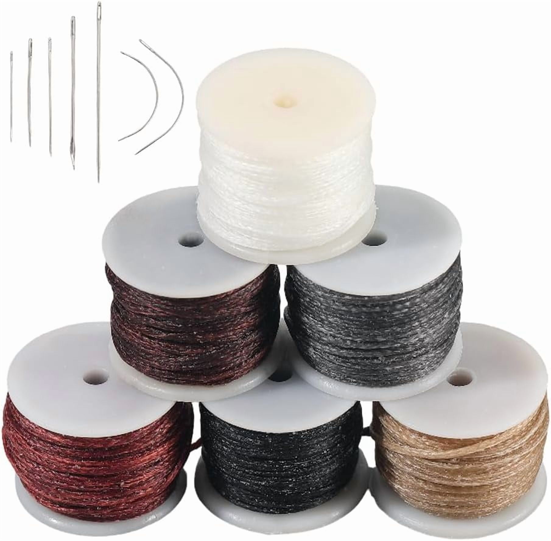 6 Rolls 6 Colors 65.64 Yards Waxed Flat Polyester Cord Kit Wax Beading ...