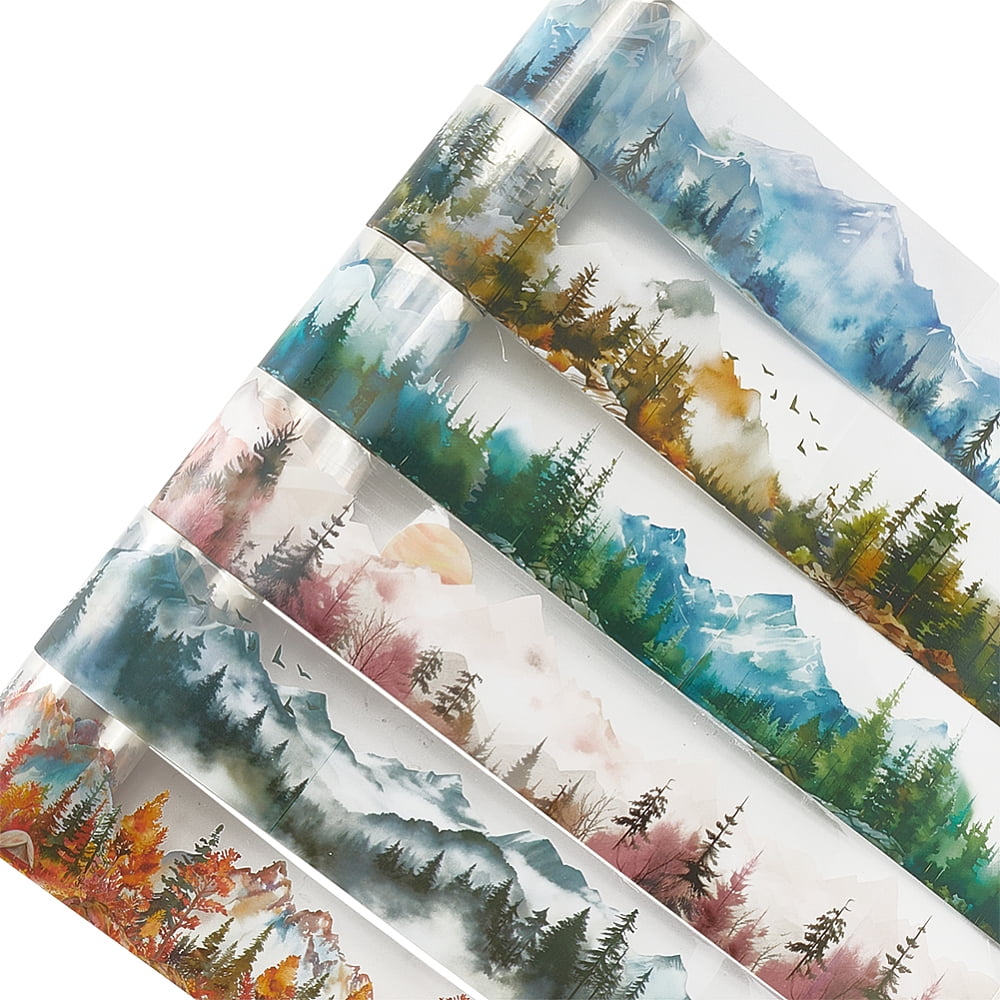 6 Rolls 6 Colors Mountain Forest Theme Plastic Adhesive Tapes ...