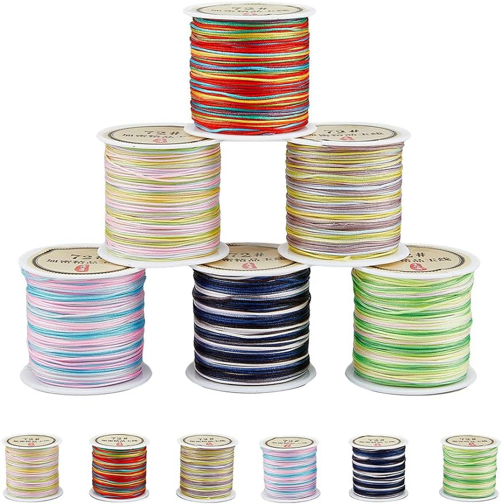 6 Rolls 6 Colors Nylon Chinese Knotting Cord 50m Beading Cord Segment ...