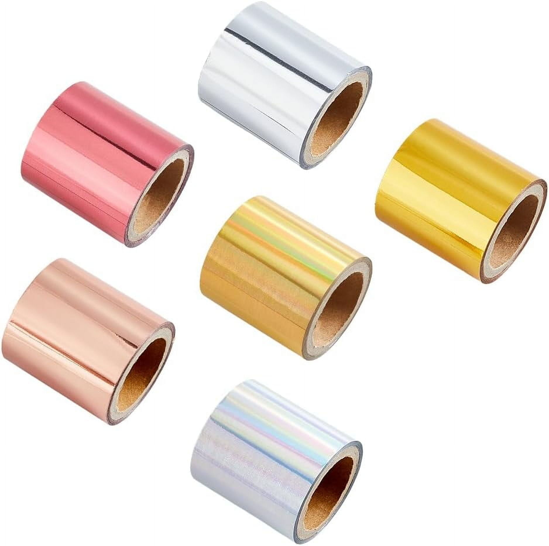 6 Rolls 6 Colors Total 60m PET Hot Foil Transfer Roll Hot Foil Stamping ...