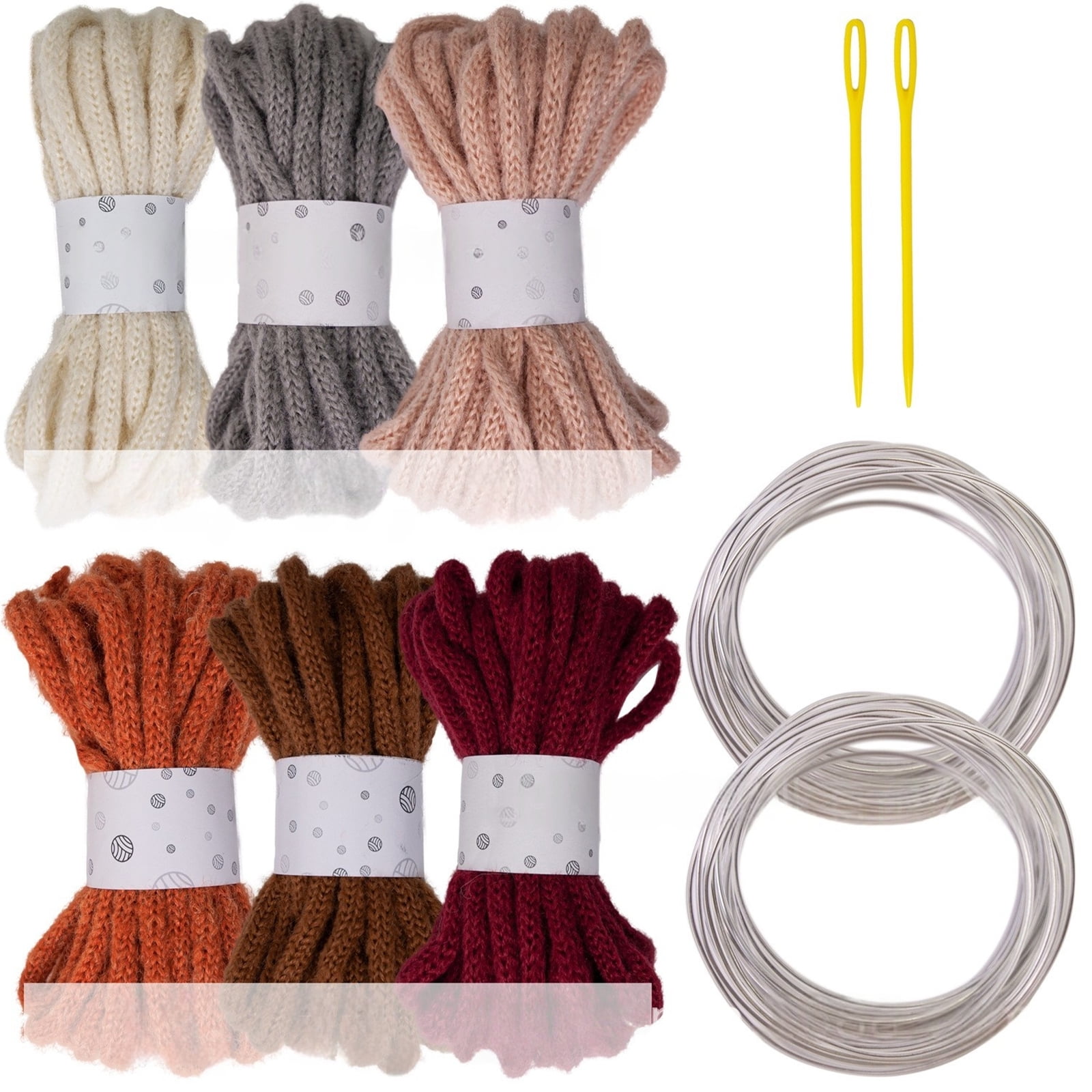 6 Rolls 7mmX5Meters Polyester Rope Assorted Color Hollow Braided Rope ...