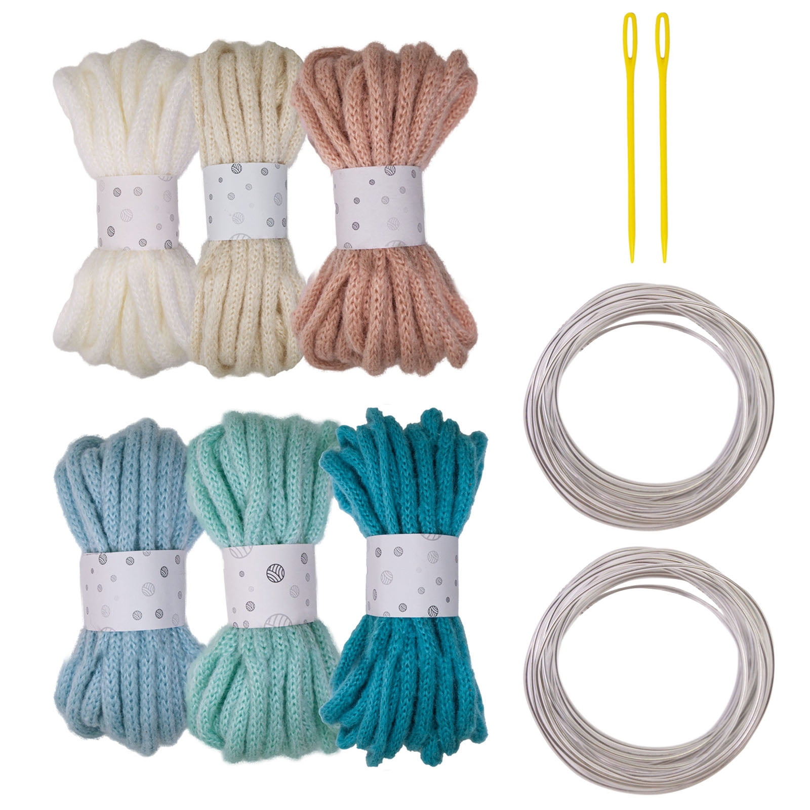 6 Rolls 7mmX5Meters Polyester Rope Assorted Color Hollow Braided Rope ...