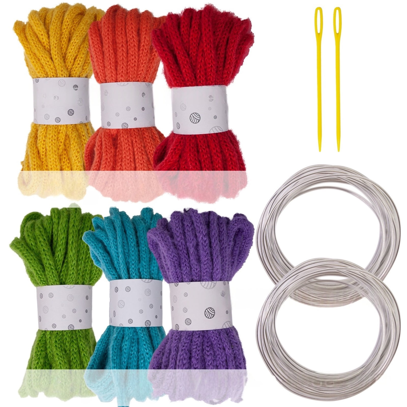 6 Rolls 7mmX5Meters Polyester Rope Assorted Color Hollow Braided Rope ...