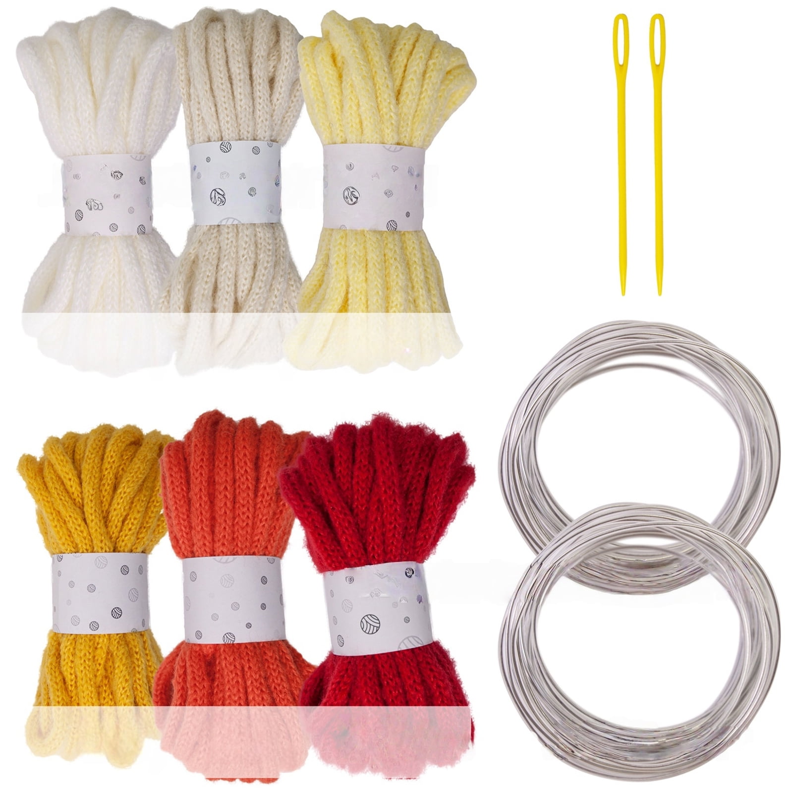 6 Rolls 7mmX5Meters Polyester Rope Assorted Color Hollow Braided Rope ...