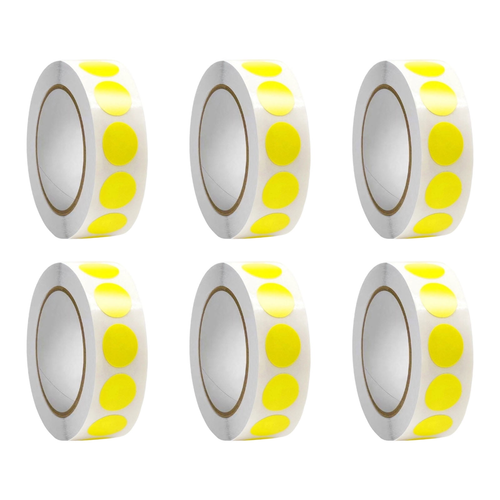 6 Rolls Circles Labels Round Sticker Red Dot Sticker Circular Sticker ...