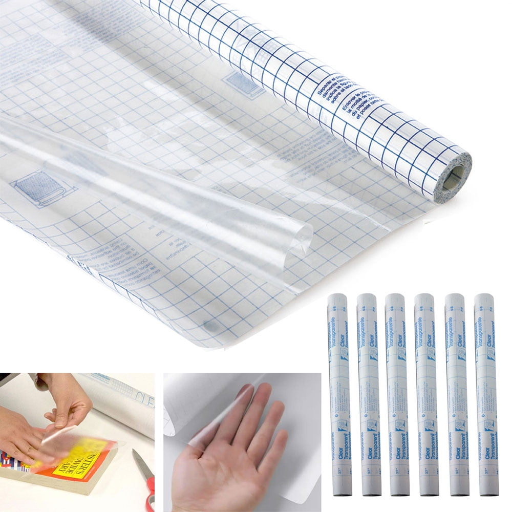 6 Rolls Clear Cover Matte Covering Self Adhesive Books Shelves Surface ...