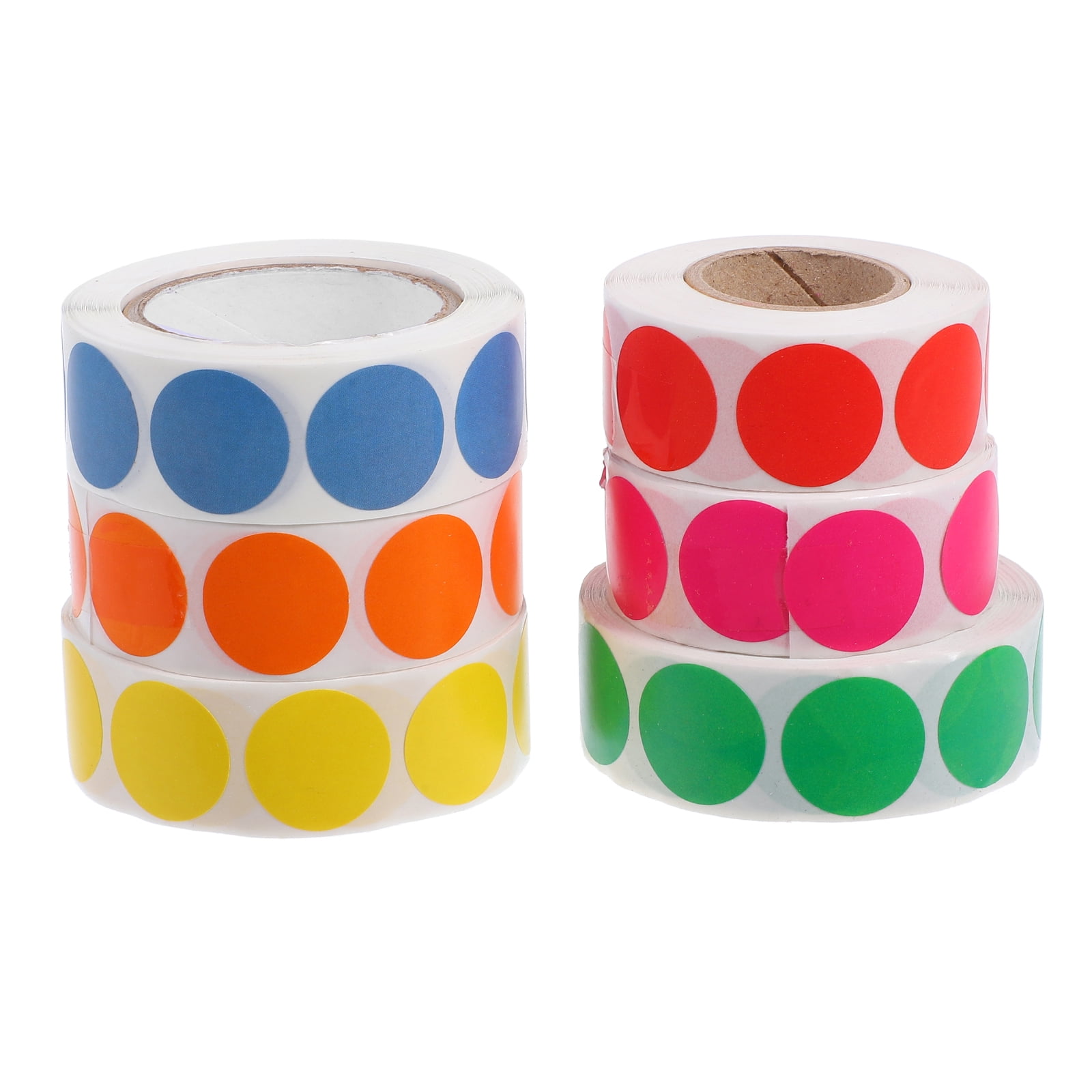 6 Rolls Color Circle Stickers Label Toddler - Walmart.com