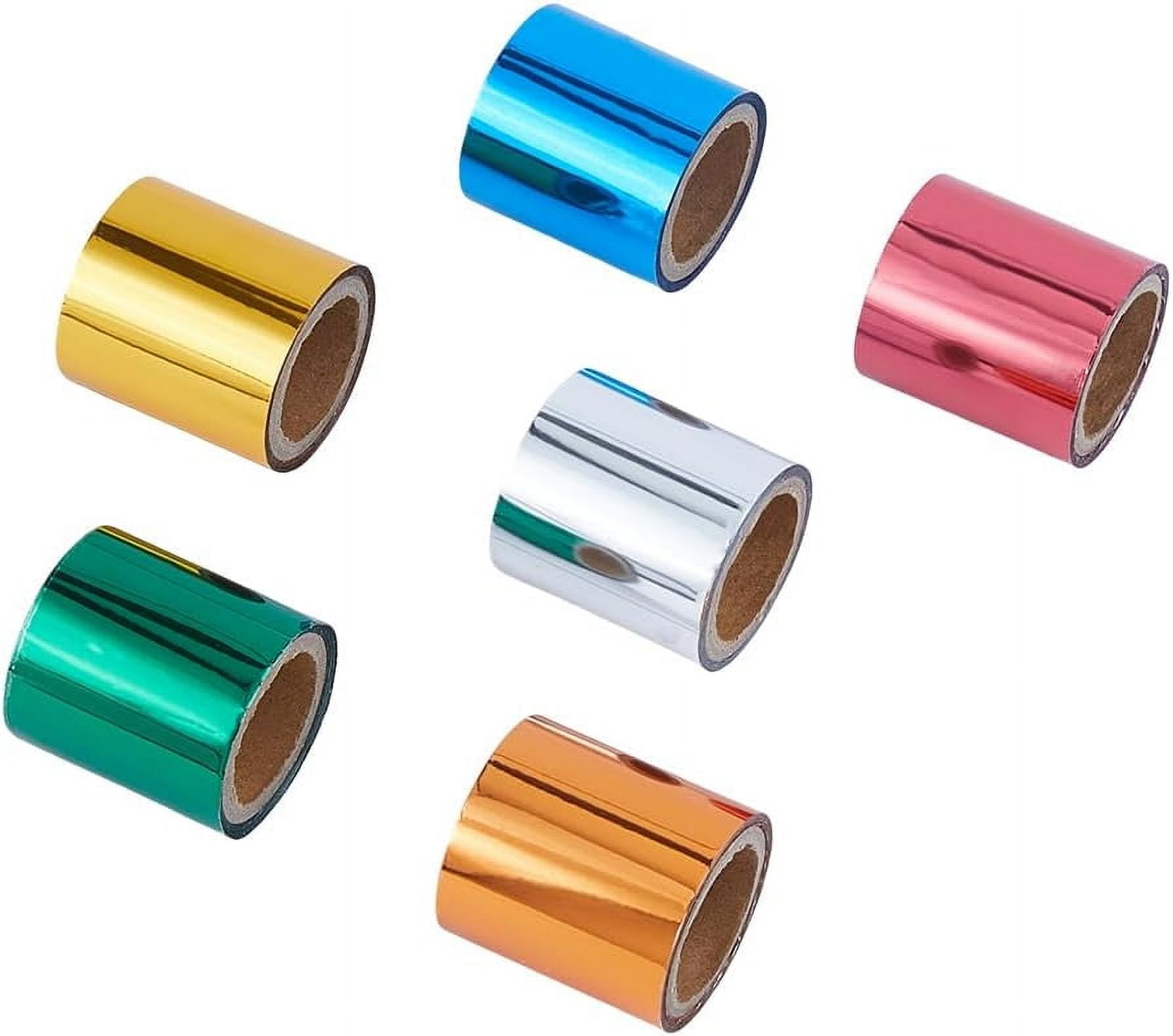 6 Rolls 6 Colors Hot Foil Transfer Roll Hot Foil Stamping Paper 4cm ...