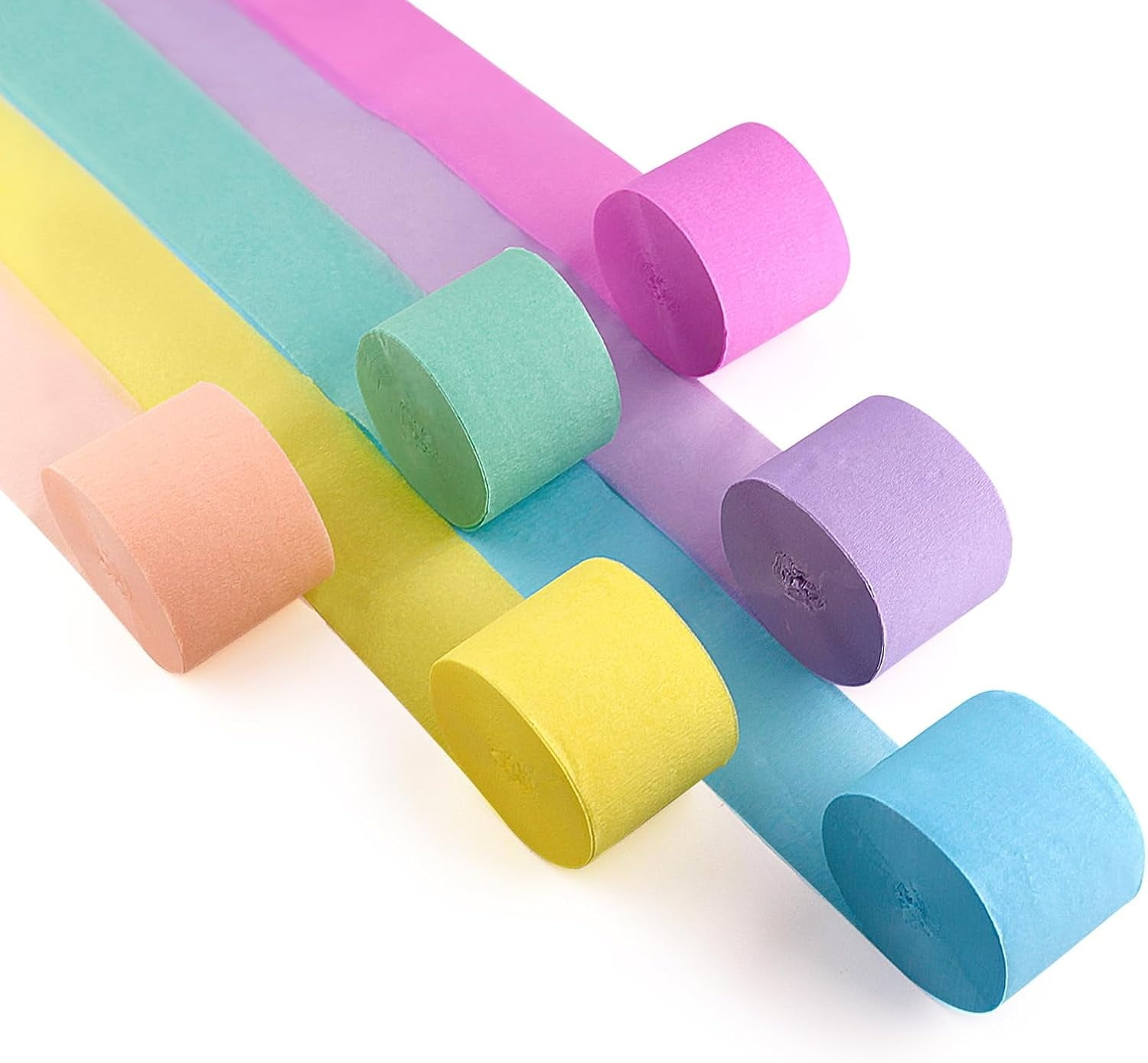 6 Rolls Crepe Paper Streamers, Boriyuan Colorful Crepe Paper DIY Craft ...
