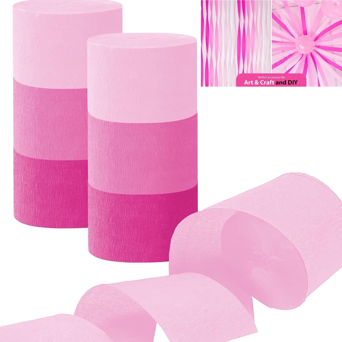 6 Rolls Crepe Paper Streamers,Tutuviw 3 Colors Party Streamers,Party ...