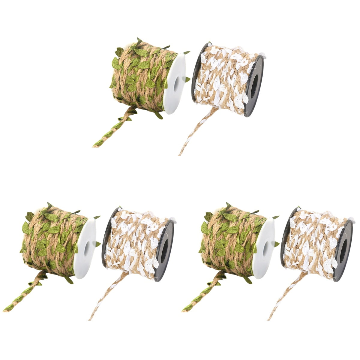 6 Rolls DIY Rope Simulation Green Leaves Weaving Rattan Rope Decor ...