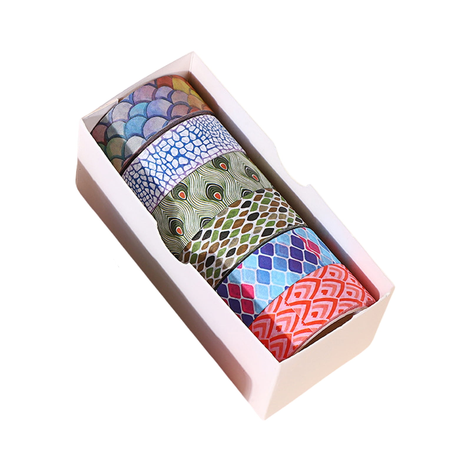 6 Rolls Decorative Tape Print Hand Account Tape Washis Tape Paper Tape ...