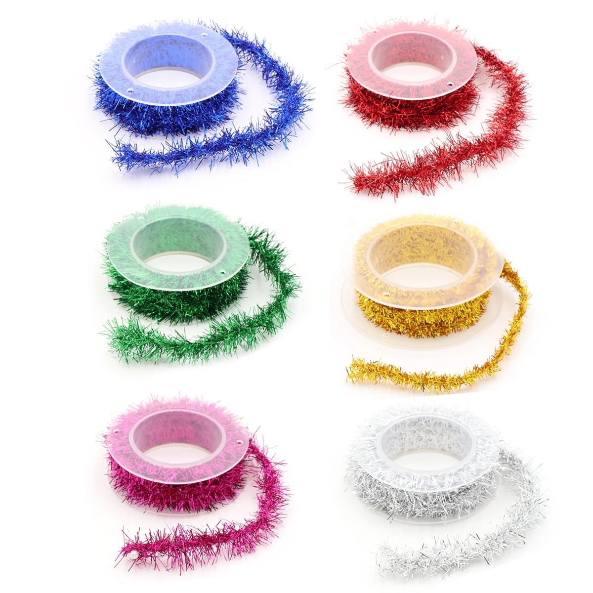 6 Rolls Halloween Tinsel Ribbon Metallic Garland Tinsel Garland ...