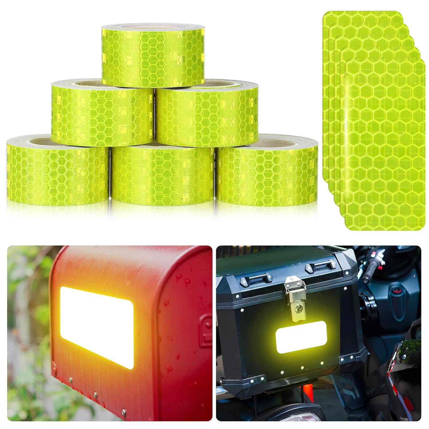 6 Rolls High-Visibility Reflective Tapes Waterproof Self-Adhesive ...