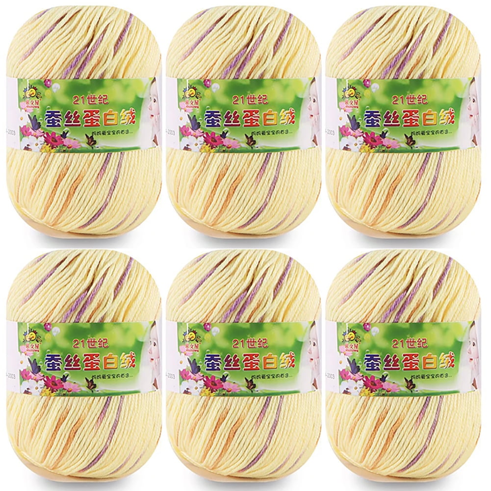 6 Rolls Knitting Yarn 6Ply Skeins Crocheting Yarns 50g Skeins Soft Yarn ...