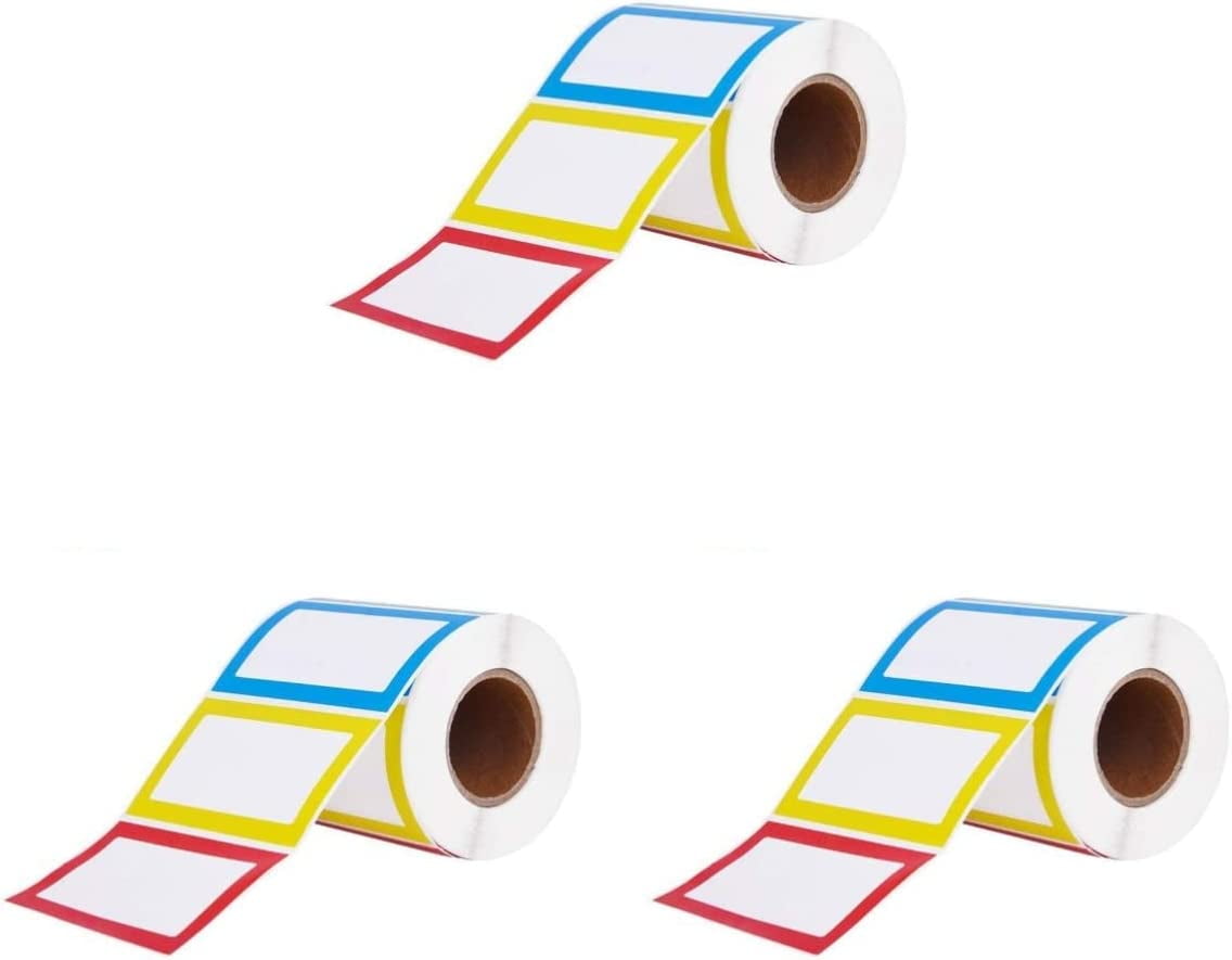 6 Rolls Labels, Self-Adhesive School Self Classification Plain Border ...