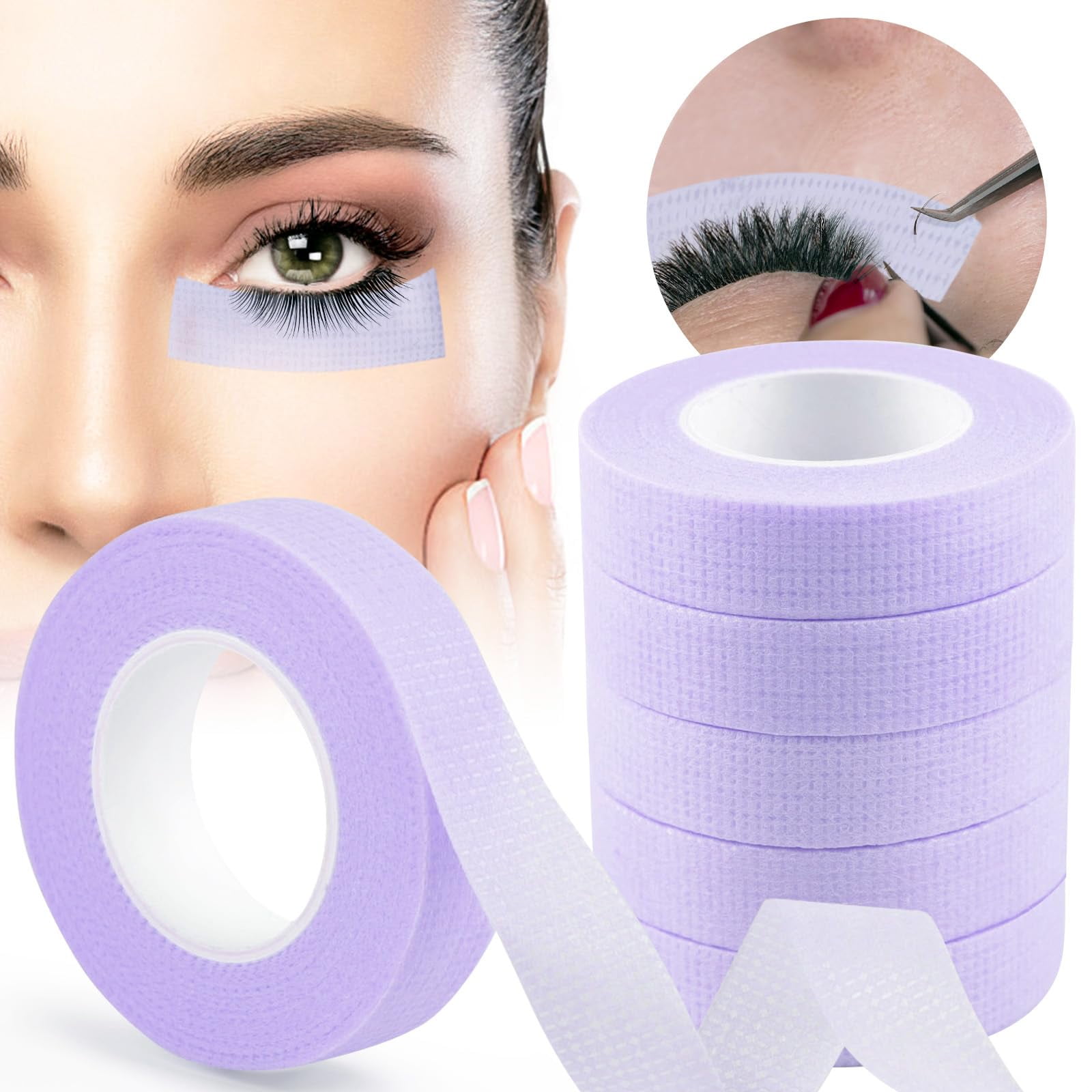 6 Rolls Lash Extension SSF20 Under Eye Tape EBANKU Breathable Fabric ...