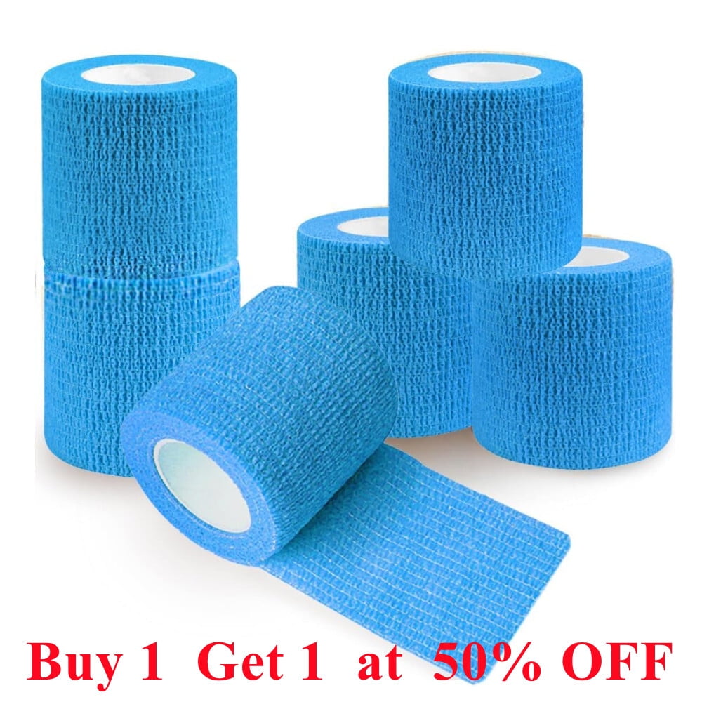 6 Rolls Light Blue Self Adherent Bandage Wrap 2 Inch x 5 Yards ...