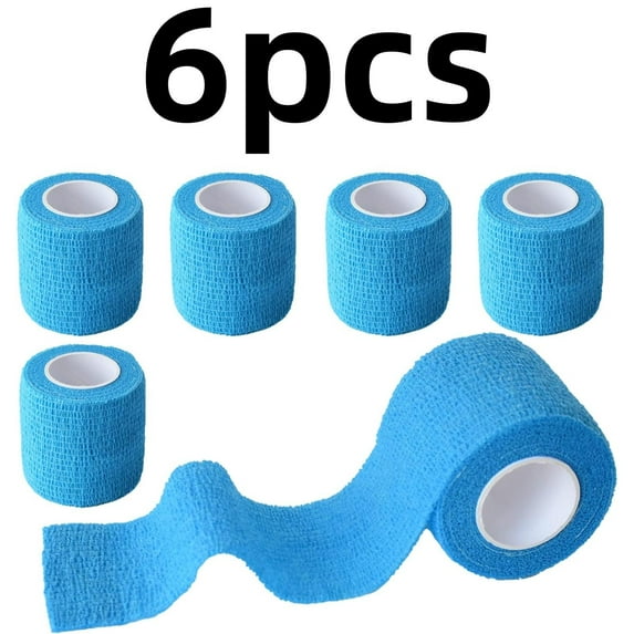 6 Rolls Of Blue Self Adhesive Bandage Wrap Self Stick Wrap For Ankle ...