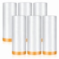 6 Rolls Pre-Taped Masking Film,60 in X 65 Ft Painters Plastic with Tape ...