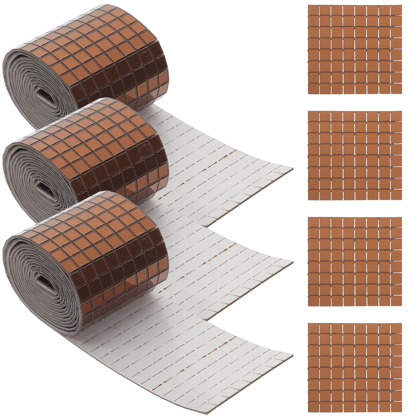 6 Rolls Self Adhesive Mosaic Tiles Mirror Mosaic Decals DIY Craft ...