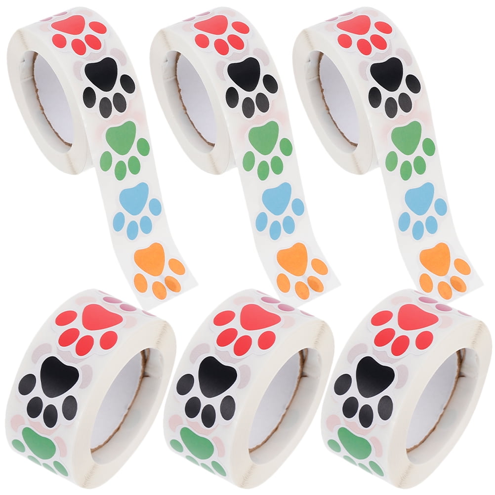 6 Rolls Toys Sticker for Laptop Kindergarten Wall Vinyl Paw Print ...