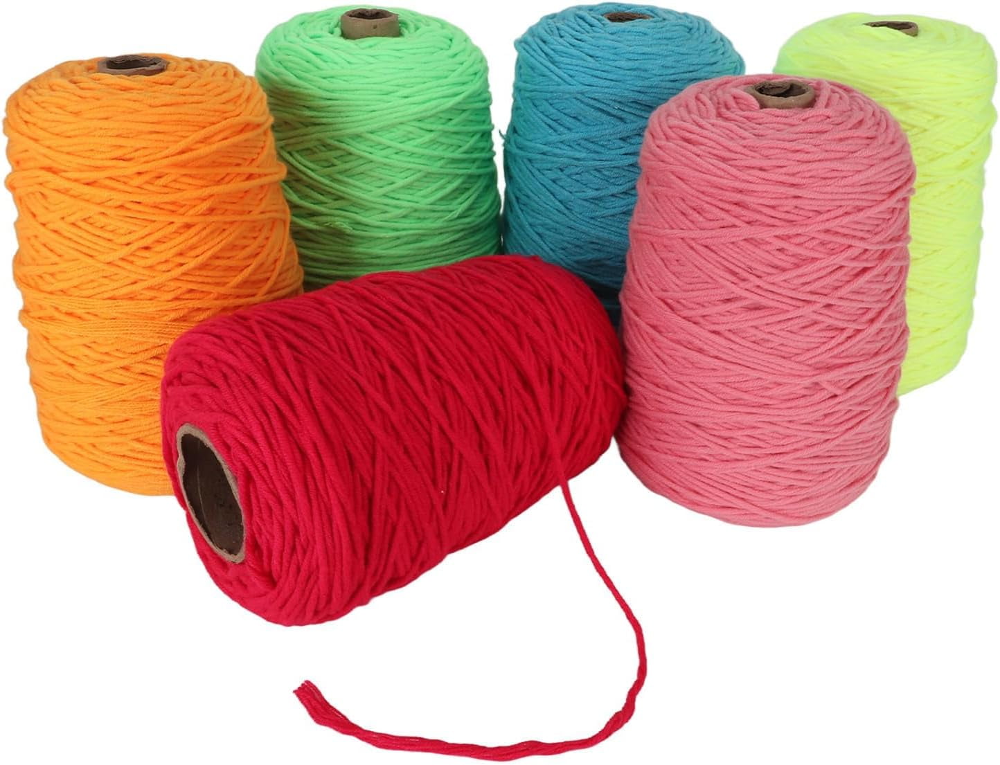 6 Rolls Tufting Yarn Kit, Fluorescent Color Tufting Gun Weaving ...