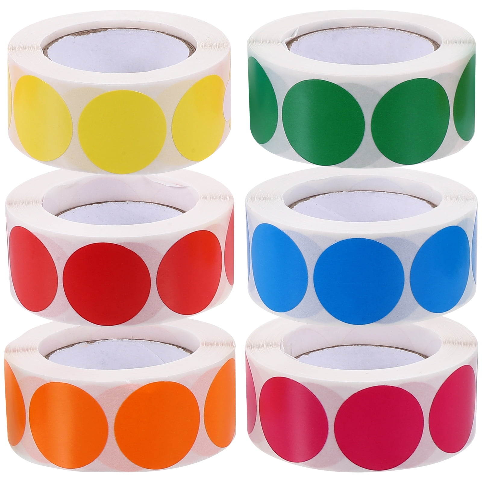 6 Rolls of Circle Dot Stickers Label Dot Stickers Colored Coding Labels ...
