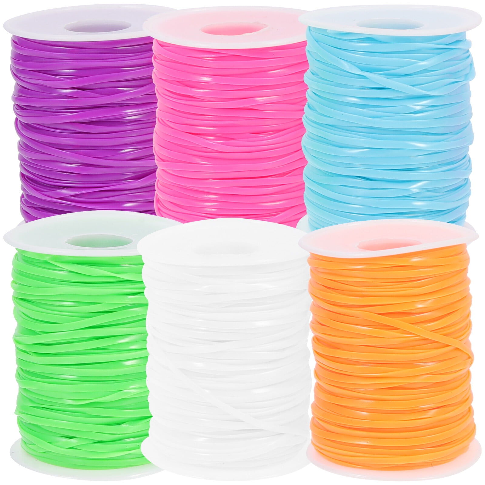 6 Rolls of Lanyard String Kit PVC Lanyard String Weaving Lanyard Kit ...