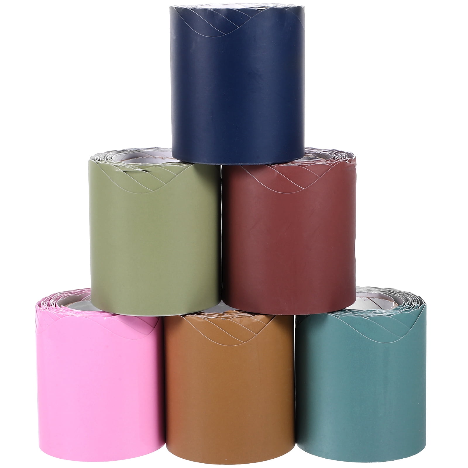 6 Rolls of Pure Color Bulletin Board Border Wave Border Paper ...