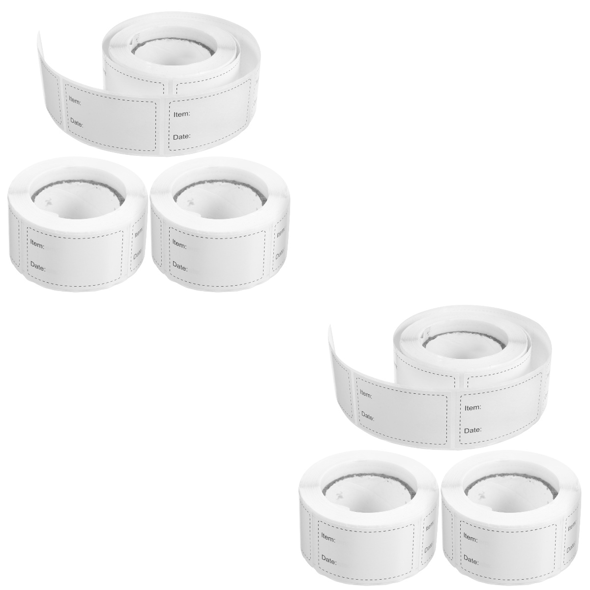 6 Rolls of Removable Food Container Labels Adhesive Food Jar Labels ...