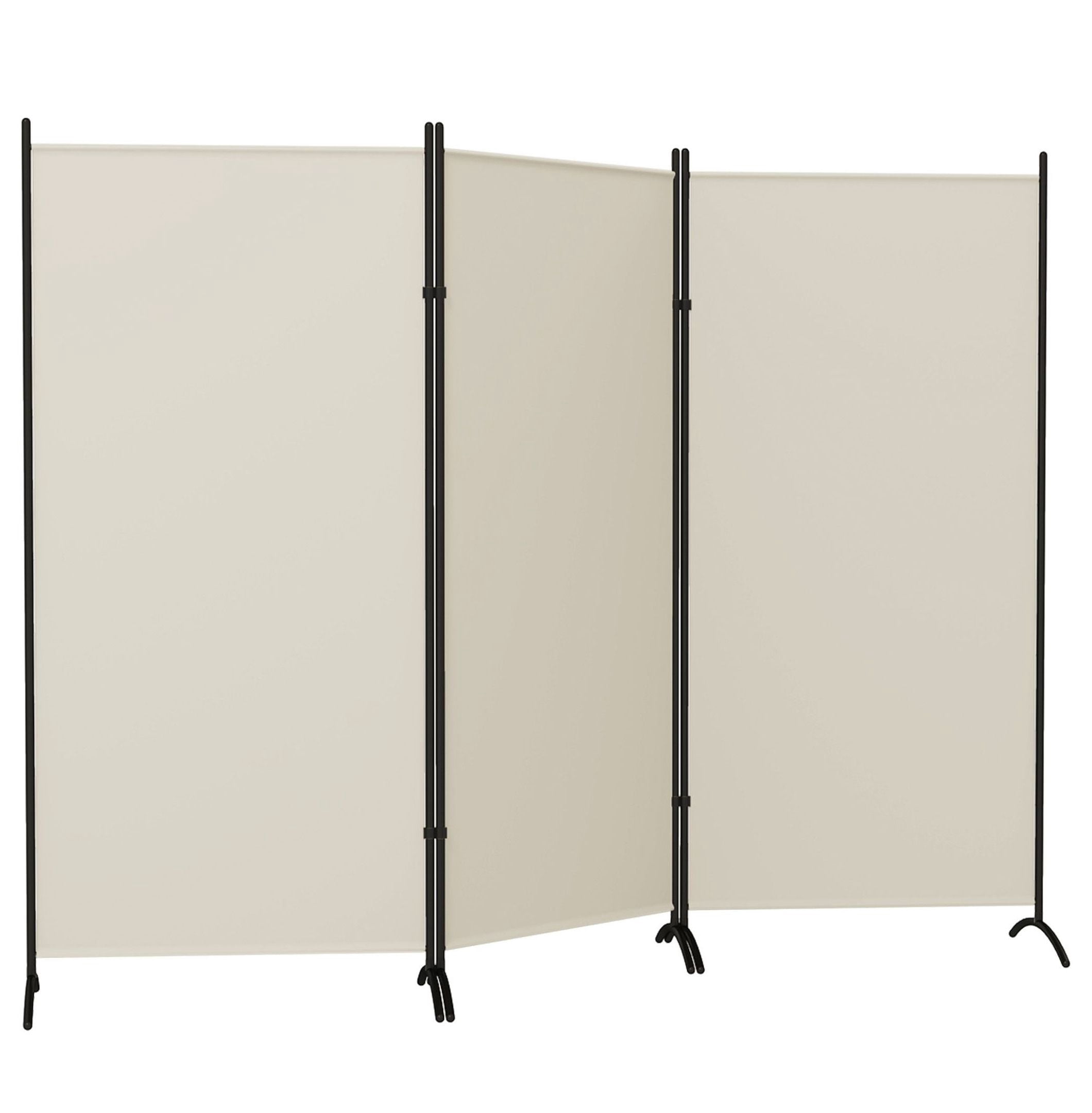 6' Room Divider, 3 Panel Privacy Screen for Home - Light Gray - Walmart.com